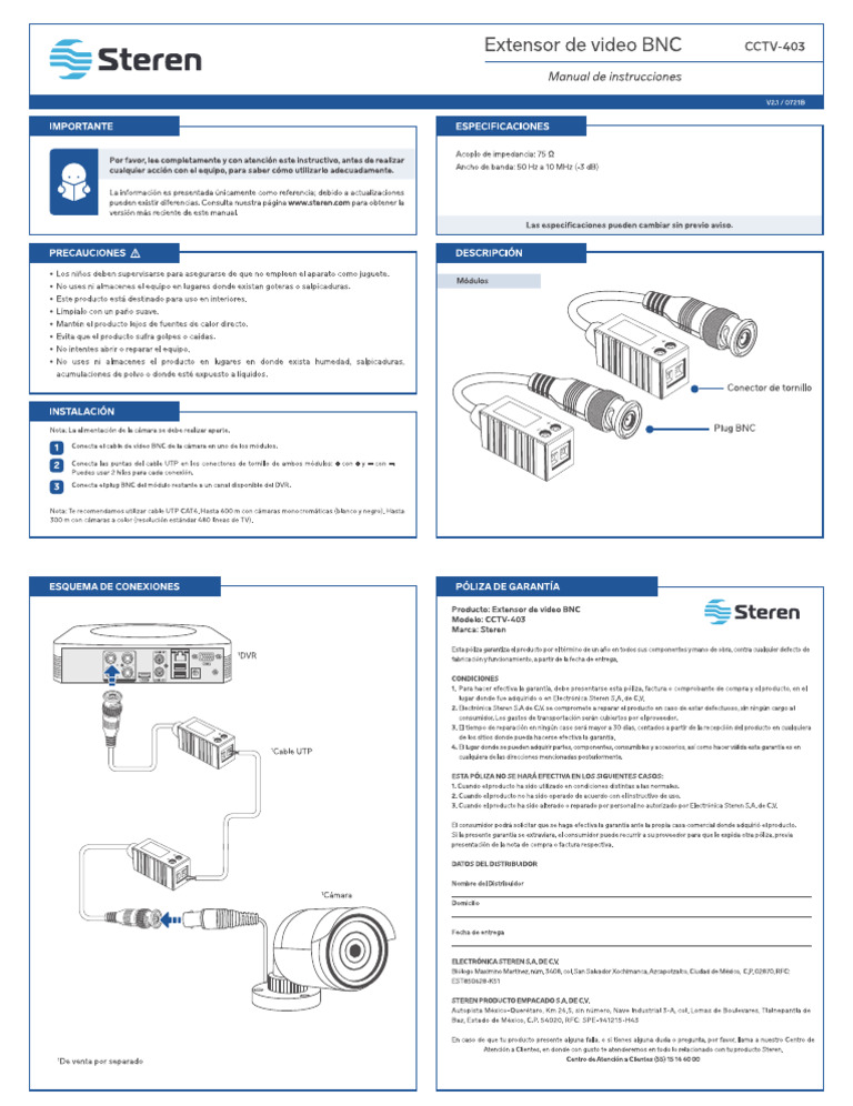 CCTV 403 Instr | PDF