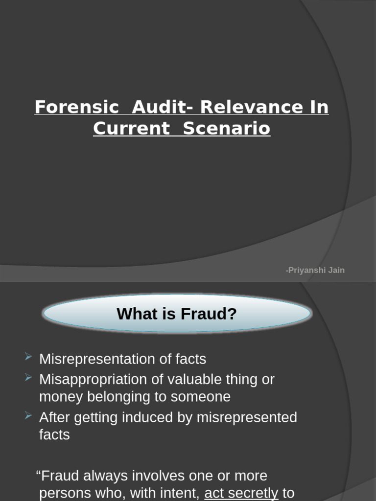 Presentation Forensic Audit | PDF | Audit | Financial Audit