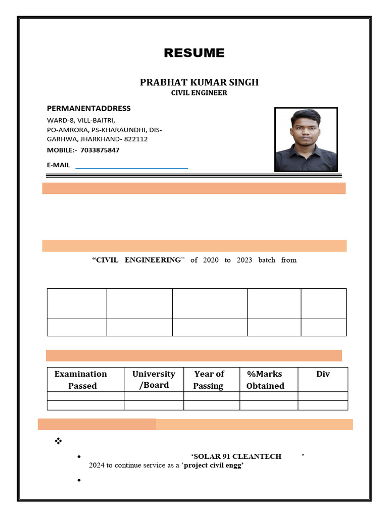 Prabhat Kumar Singh Resume 70 | PDF