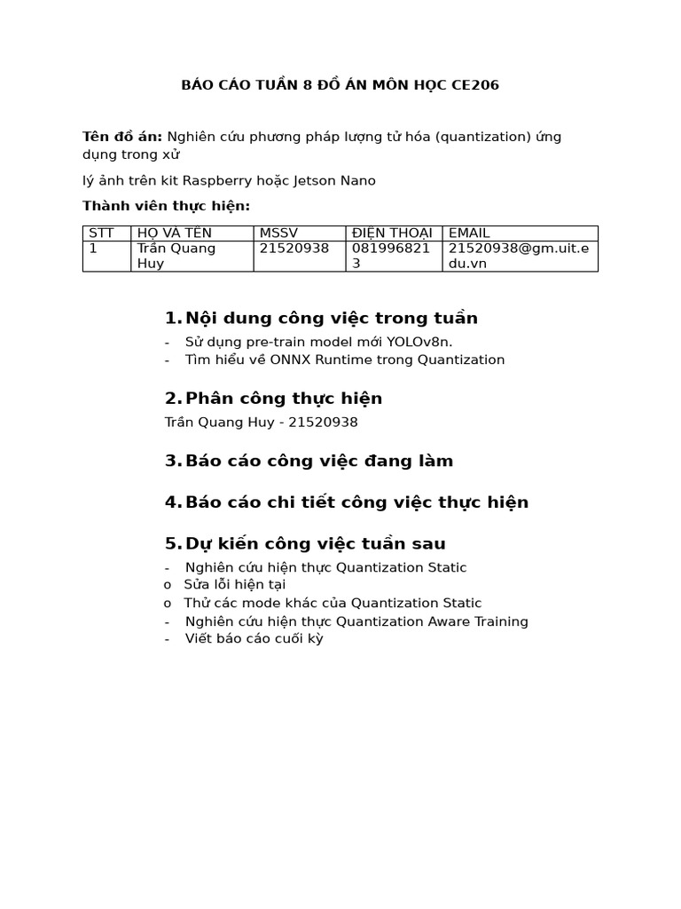 Báo Cáo Tuần 7 Đồ Án Môn Học Ce206 | PDF