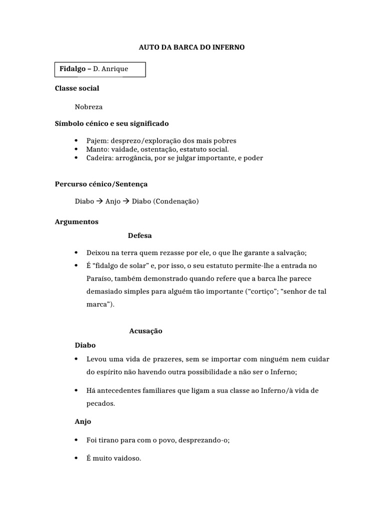 Esquema Personagens ABI 1 Preenchido | PDF