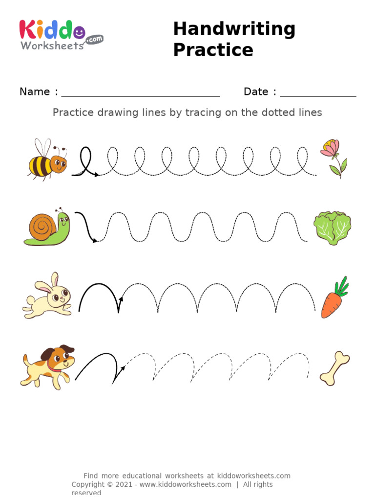 Handwriting Practice Tracing Worksheet 1 | PDF