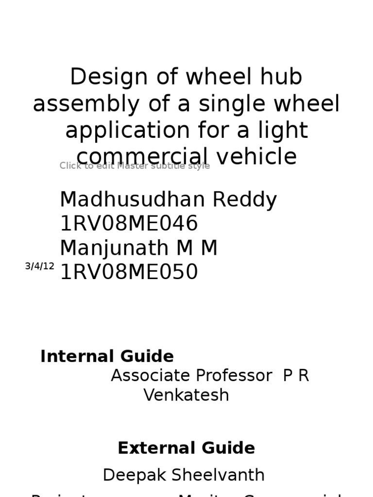 Wheel Hub Design for Light Commercial Vehicles | PDF | Business | Computers