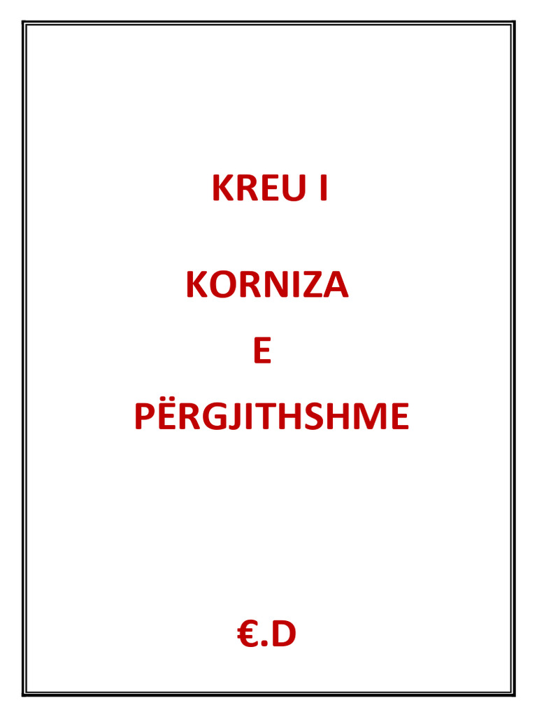 Kreu 1-Korniza e Përgjithshme | PDF