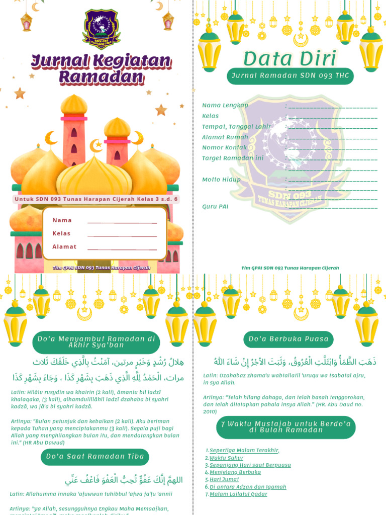 Jurnal Ramadan Kelas 3-6 SDN 093 THC | PDF