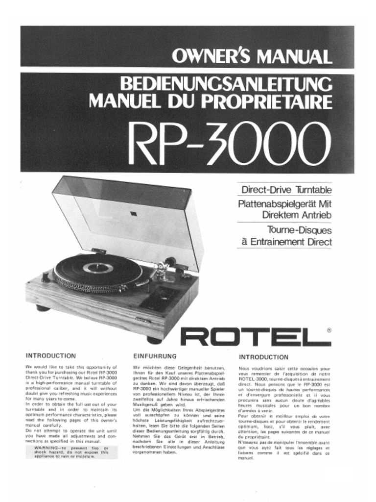 Rotel RP-3000-OM | PDF