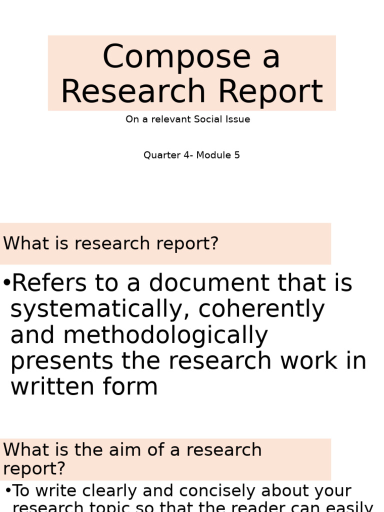Lesson 4 - Composing A Research Report | PDF