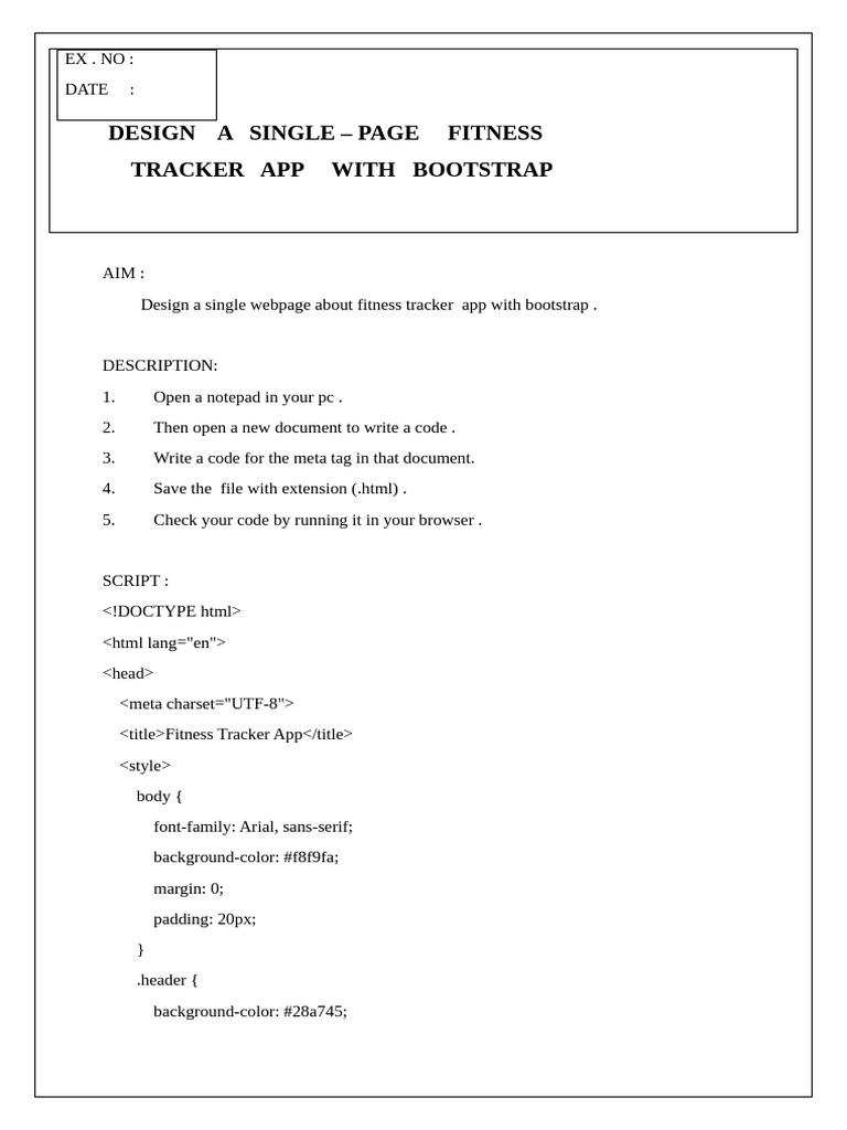 FITNESS TRACKER FET 1n | PDF | Software Engineering | World Wide Web