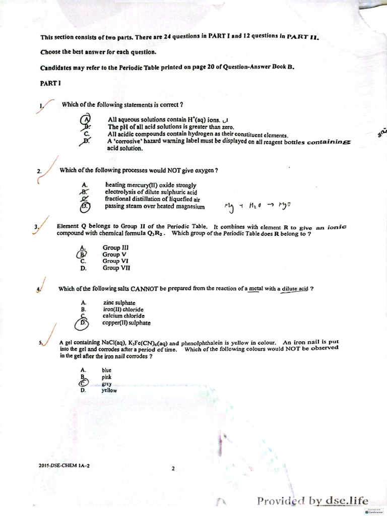 Chem 2015 p1 | PDF