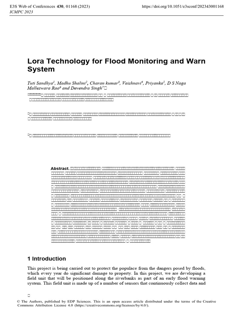 LoRa-Based Flood Alert System | PDF | Flood | Wireless Sensor Network