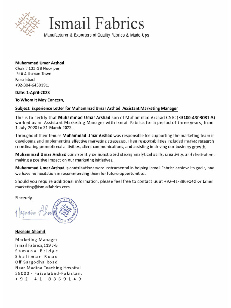 Umar Arshad CV | PDF