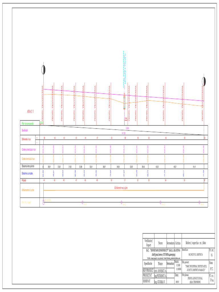 D 14 - Profil Longitudinal Axa C Tronson 1 | PDF