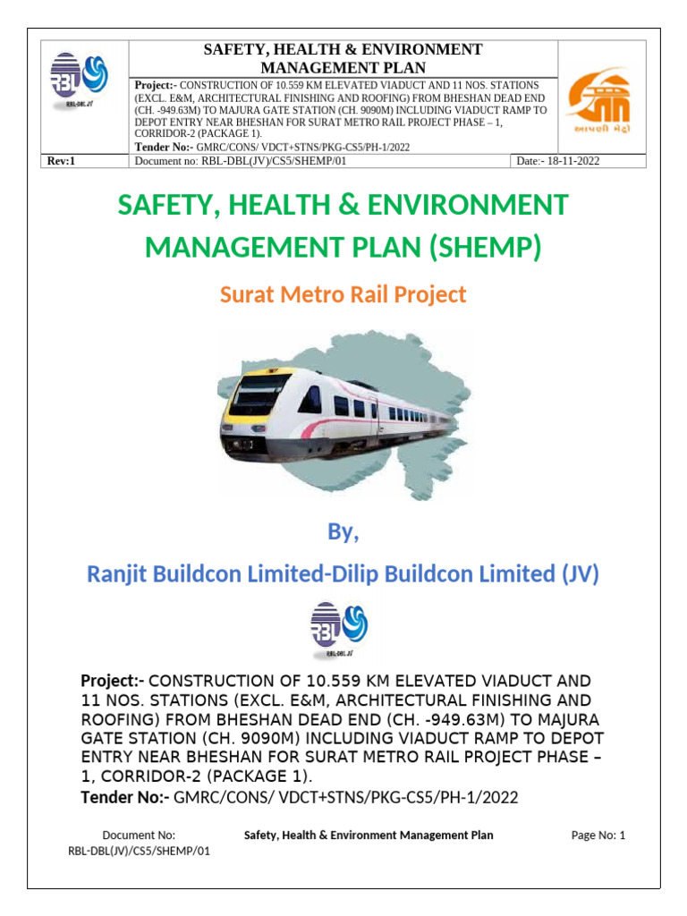 CS5 SHE Plan. Rev.1 | PDF | Safety | Hiv/Aids