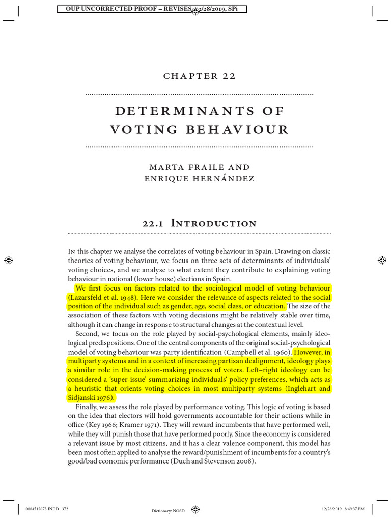 Fraile Hernández - 2019 - OHSP - Determinants of Voting Behaviour | PDF | Standard Deviation ...