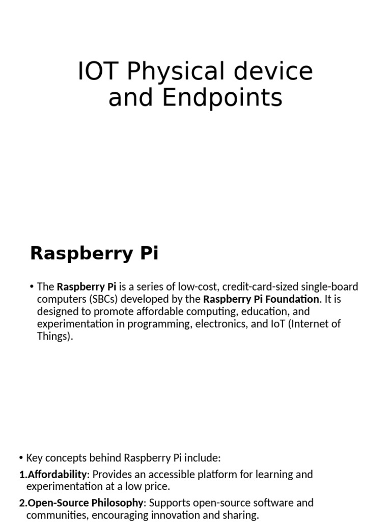 Raspberry Pi: IoT Device Overview | PDF | Raspberry Pi | Operating System