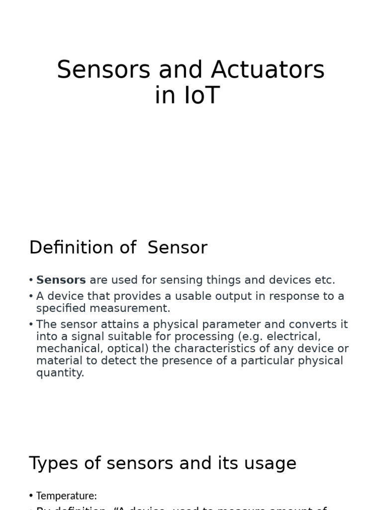 Sensors and Actuators in IoT_CH3 | PDF | Actuator | Sensor