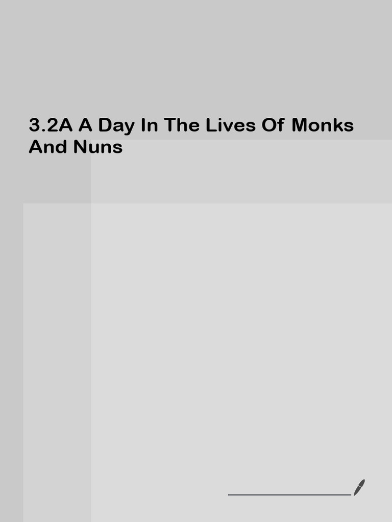 3.2A A Day in The Lives of Monks and Nuns | PDF | Monk | Nun