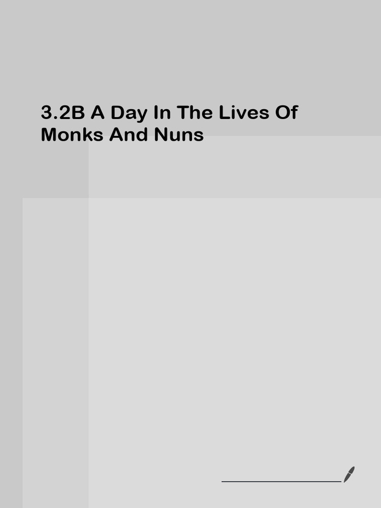 3.2B A Day in The Lives of Monks and Nuns | PDF