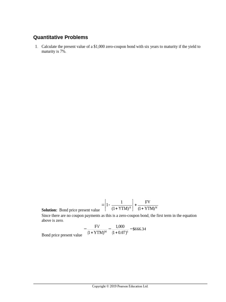 Chapter 3 pratise Quantitative Problems prints | PDF | Bonds (Finance ...