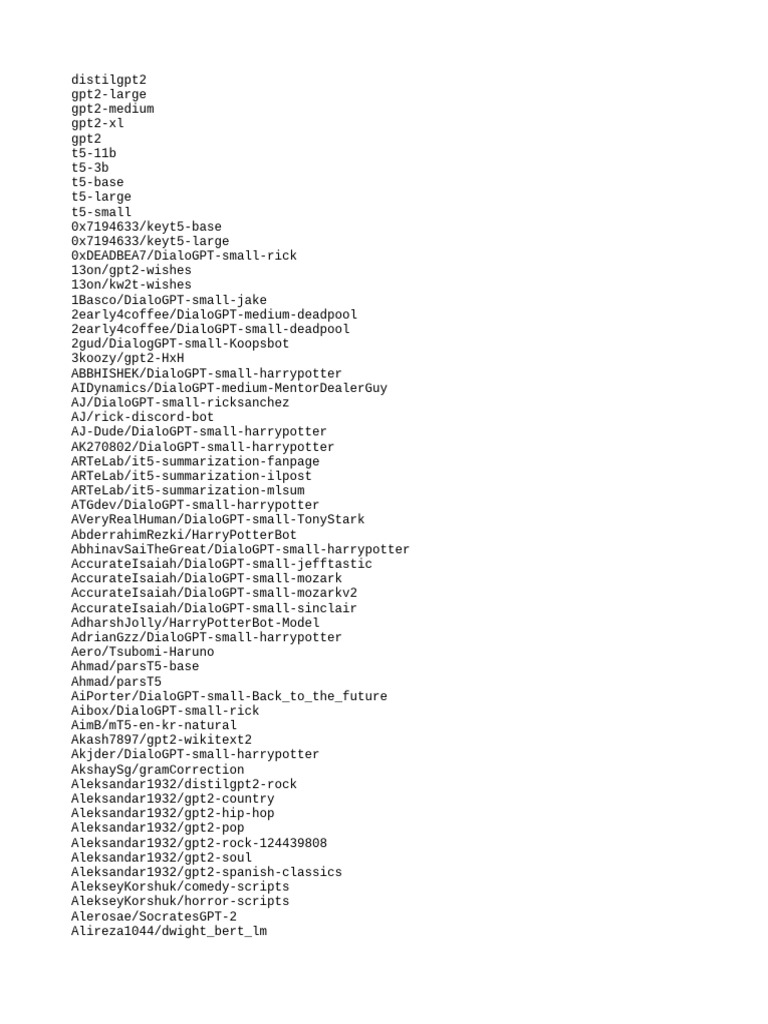 List of Pretrained Language Models | PDF