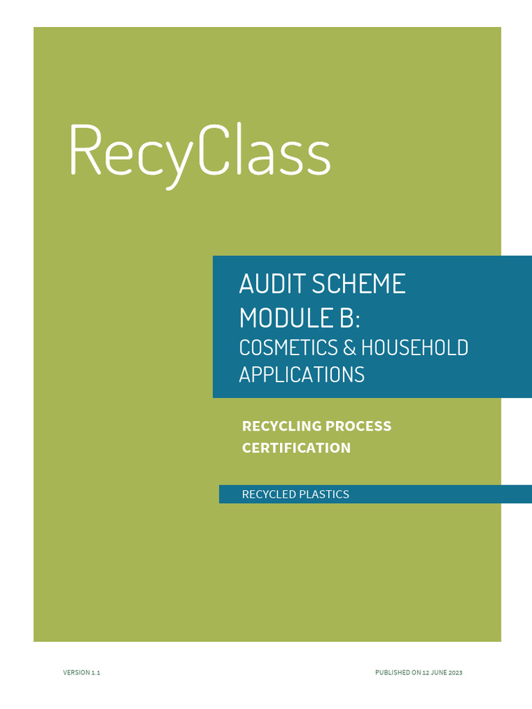 Recycling Certification for Cosmetics & Household | PDF | Recycling | Audit