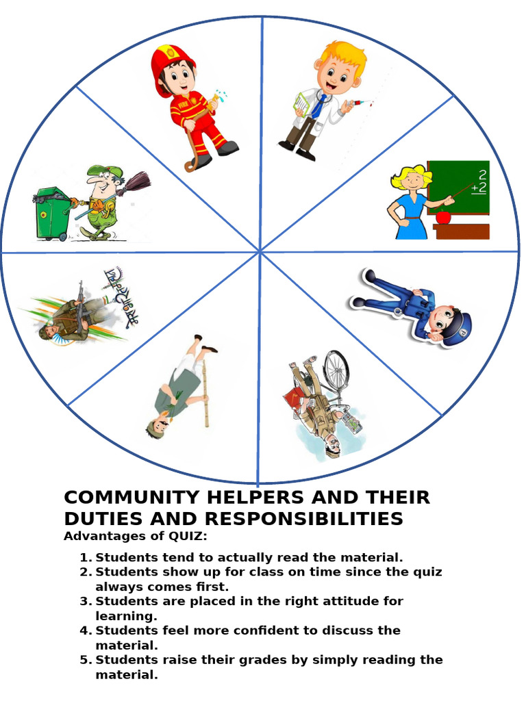 COMMUNITY HELPERS AND THEIR DUTIES AND RESPONSIBILITIES | PDF
