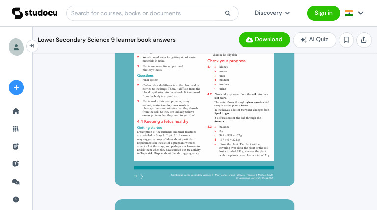 Lower Secondary Science 9 Learner Book Answers - 1 Cambridge Lower ...