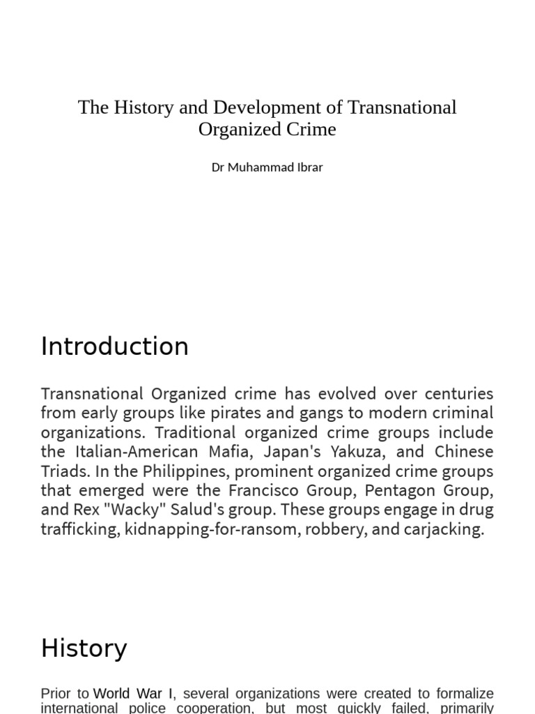 Evolution of Transnational Organized Crime | PDF | Transnational ...