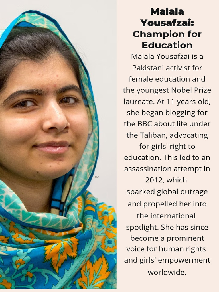 Champion For Education: Malala Yousafzai | PDF
