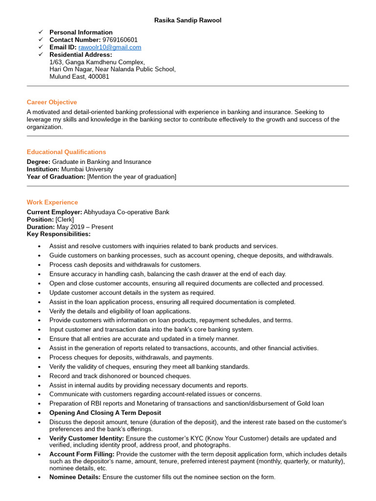 Rasika Sandip Rawool | PDF | Banks | Receipt