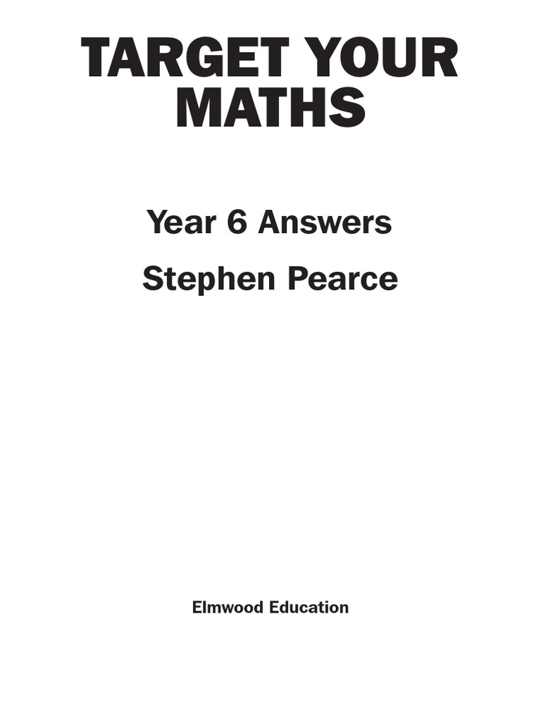 Target Your Maths Year 6 Answer Emlwood Education | PDF | Ratio | Area