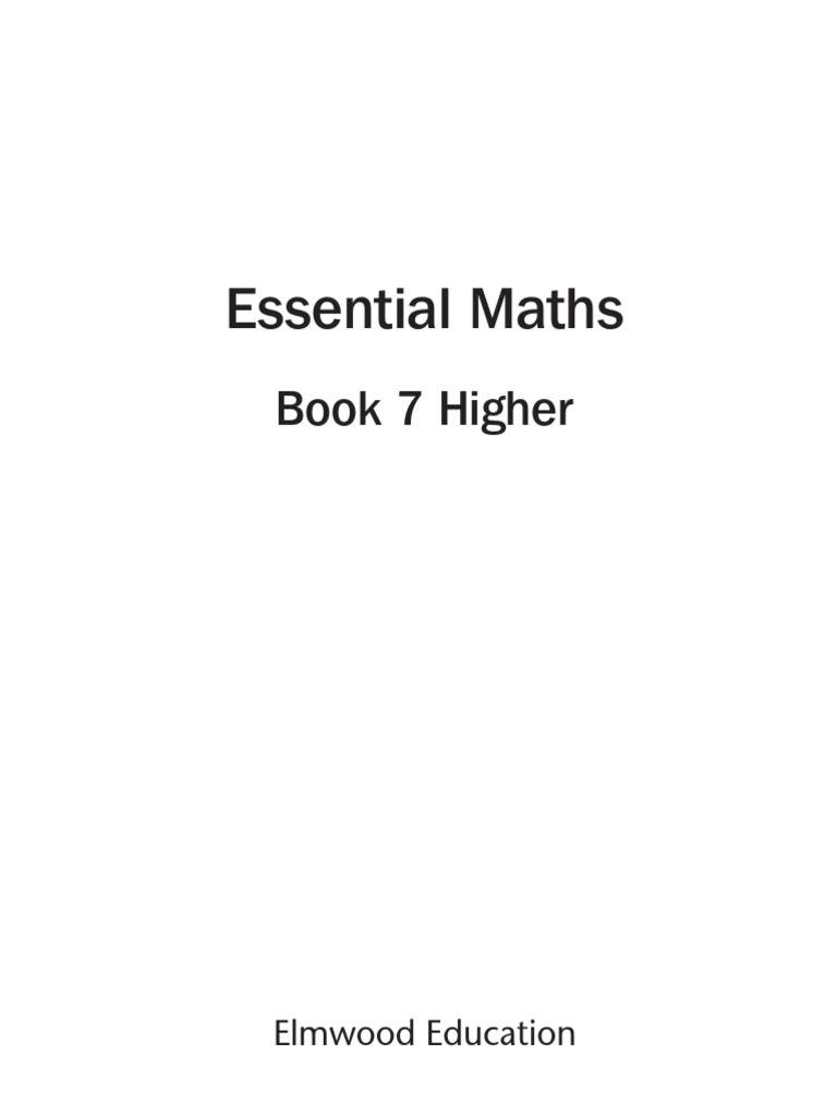 Essential Maths Book 7 Higher Emlwood Education | PDF | Mathematics ...