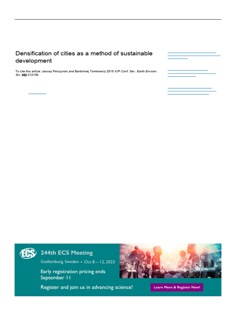 Urban Densification for Sustainable Growth | PDF | Sustainability ...