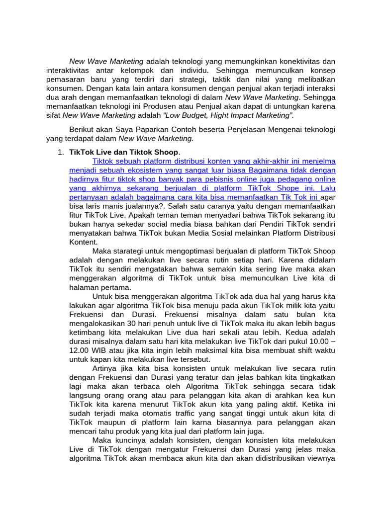Tugas 1 Dari Contoh Dari Era New Wave Marketing | PDF