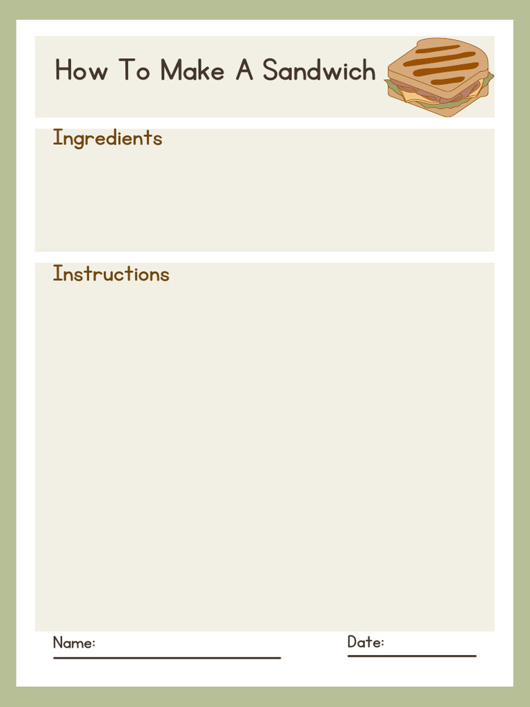 Colorful Illustrative Procedural Writing Worksheet PDF | PDF