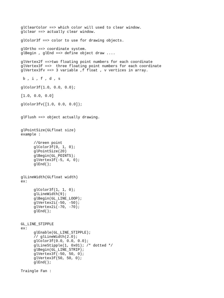 Graphics OpenGl-notes | PDF
