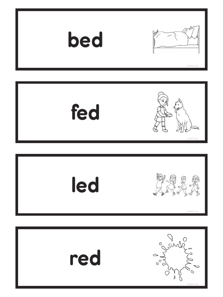 BW - Ed Family Word Cards | PDF