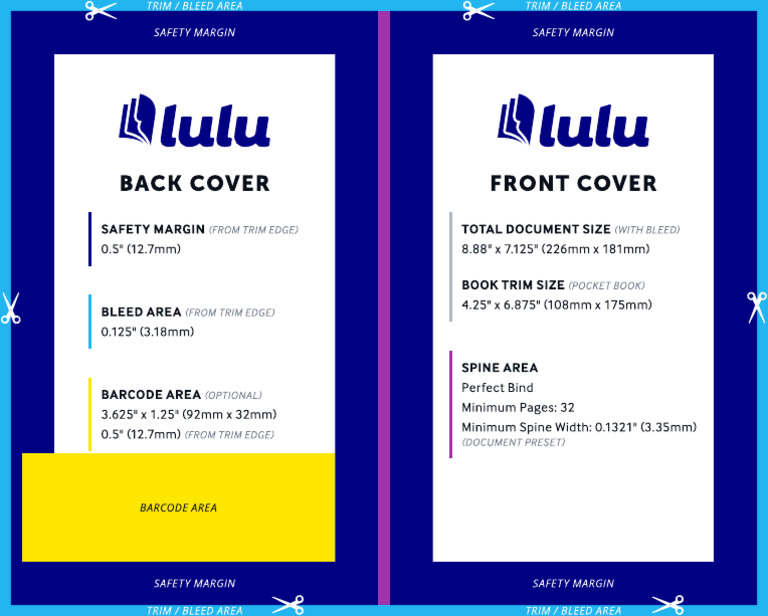 Lulu Pocket Book Paperback Template | PDF