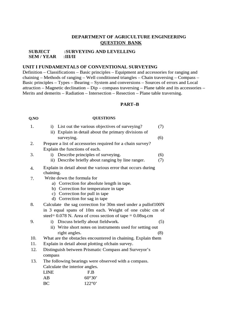 Important Question Agri Final | PDF | Surveying | Geographical Technology