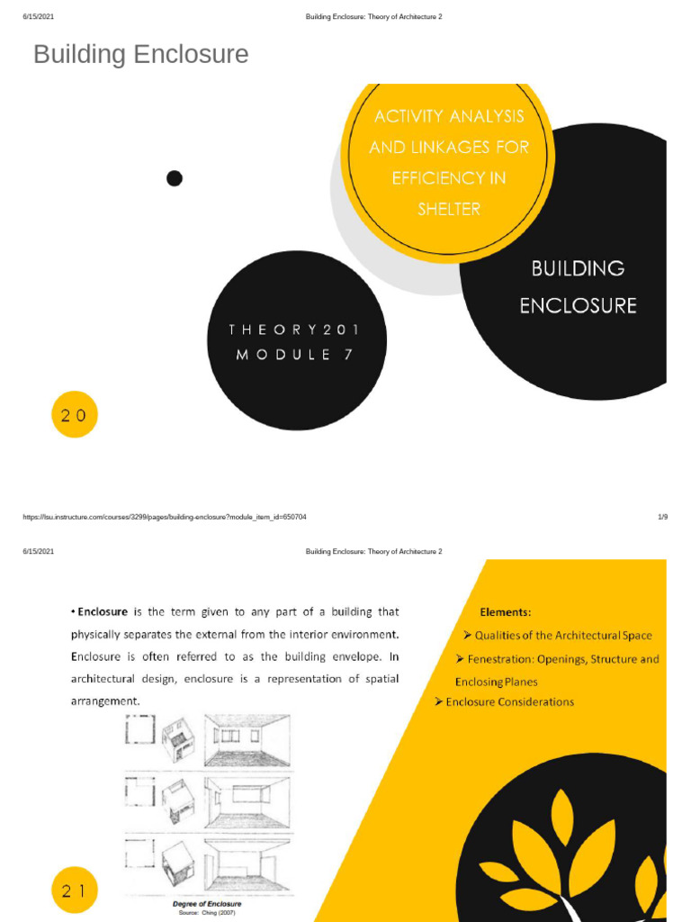 Building Enclosure - Theory of Architecture 2 | PDF