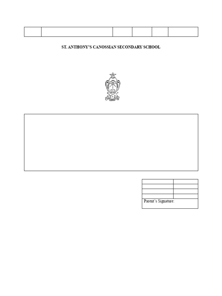 St Anthony's Canossian Secondary School P12 | PDF | Idiom | Paragraph