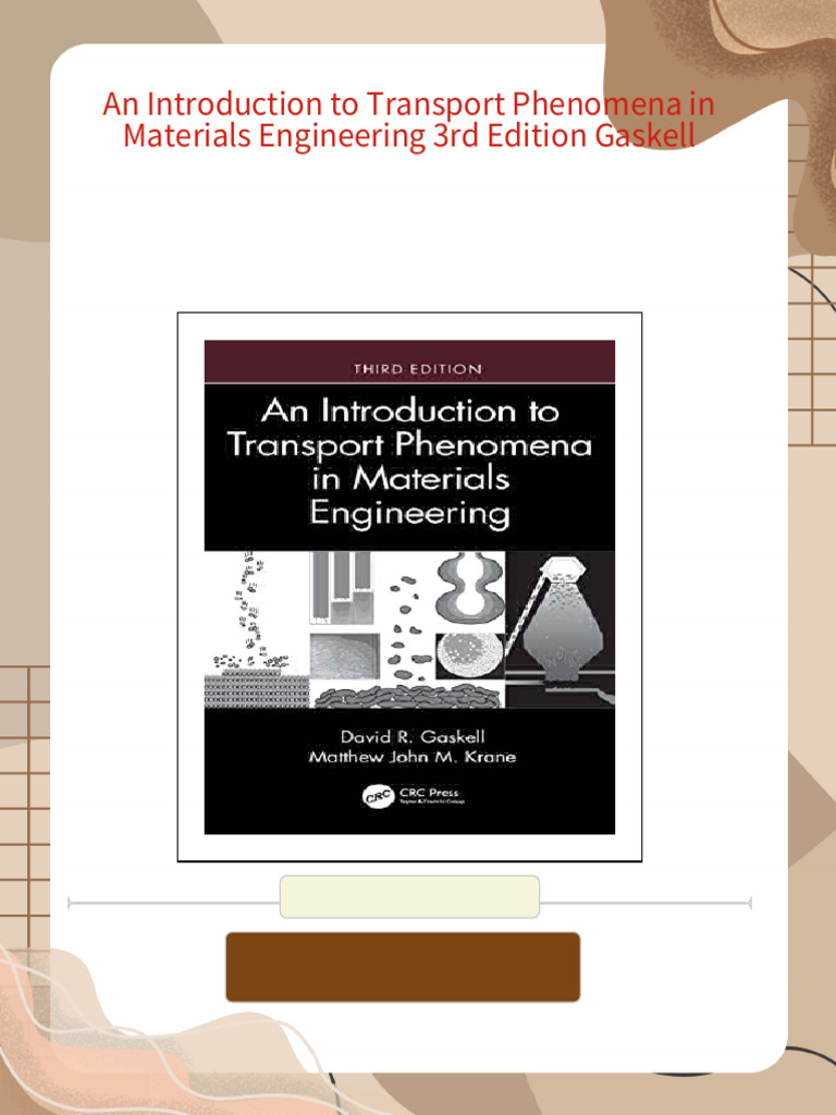 An Introduction to Transport Phenomena in Materials Engineering 3rd ...