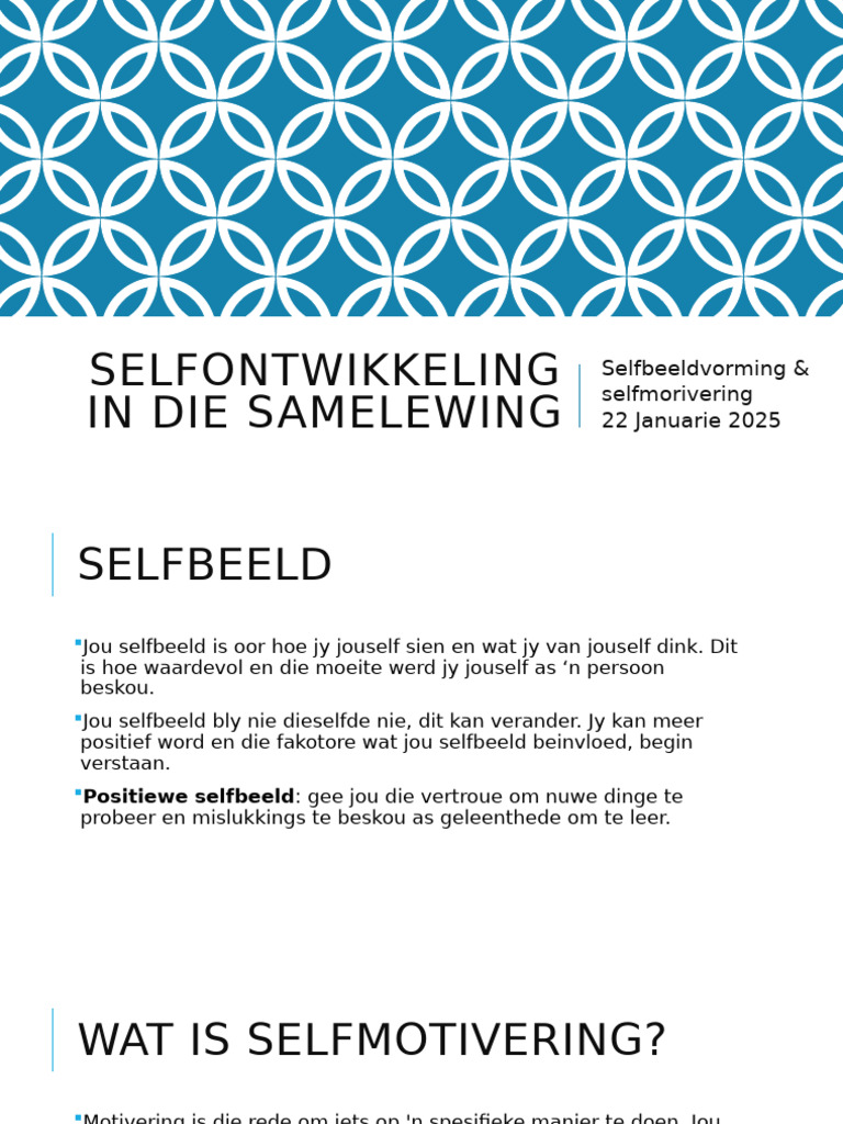 Selfontwikkeling in Die Samelewing | PDF