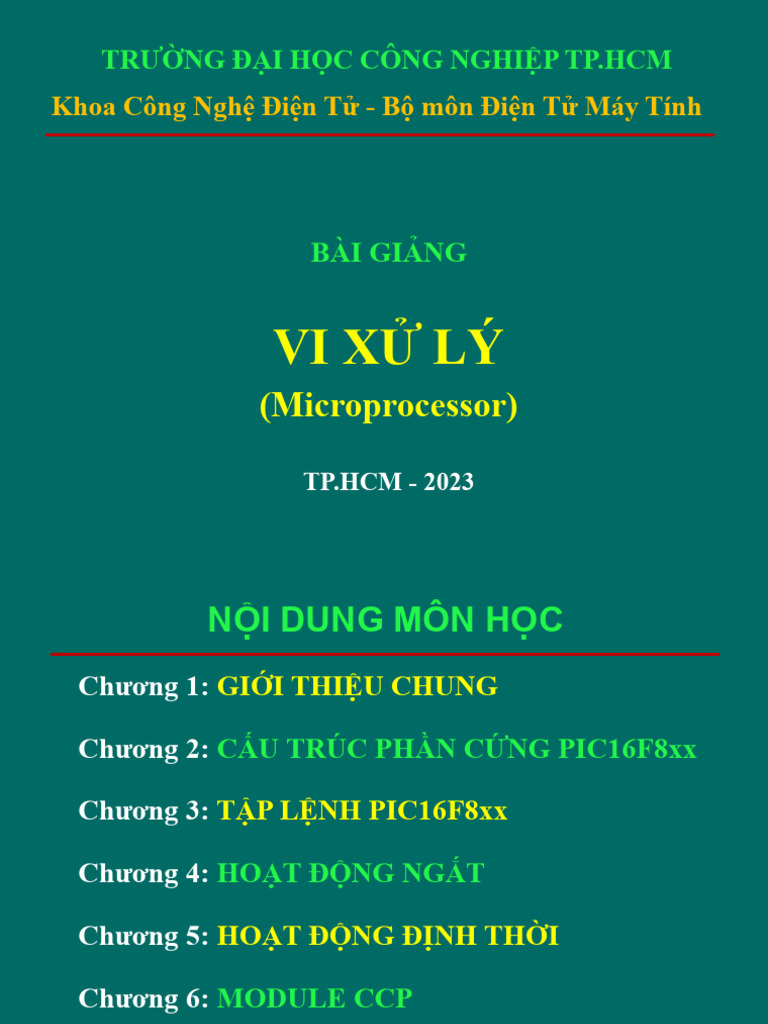 Chuong 1 - PIC - GIOI THIEU-Edit - 2023 | PDF