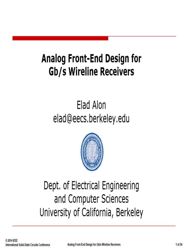 Eetop - CN ISSCC2014Visuals-T6 | PDF | Equalization (Audio) | Analogue Electronics