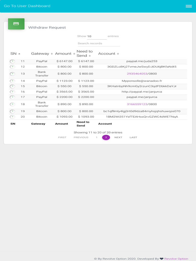 Revolve Option - Withdraw Request | PDF