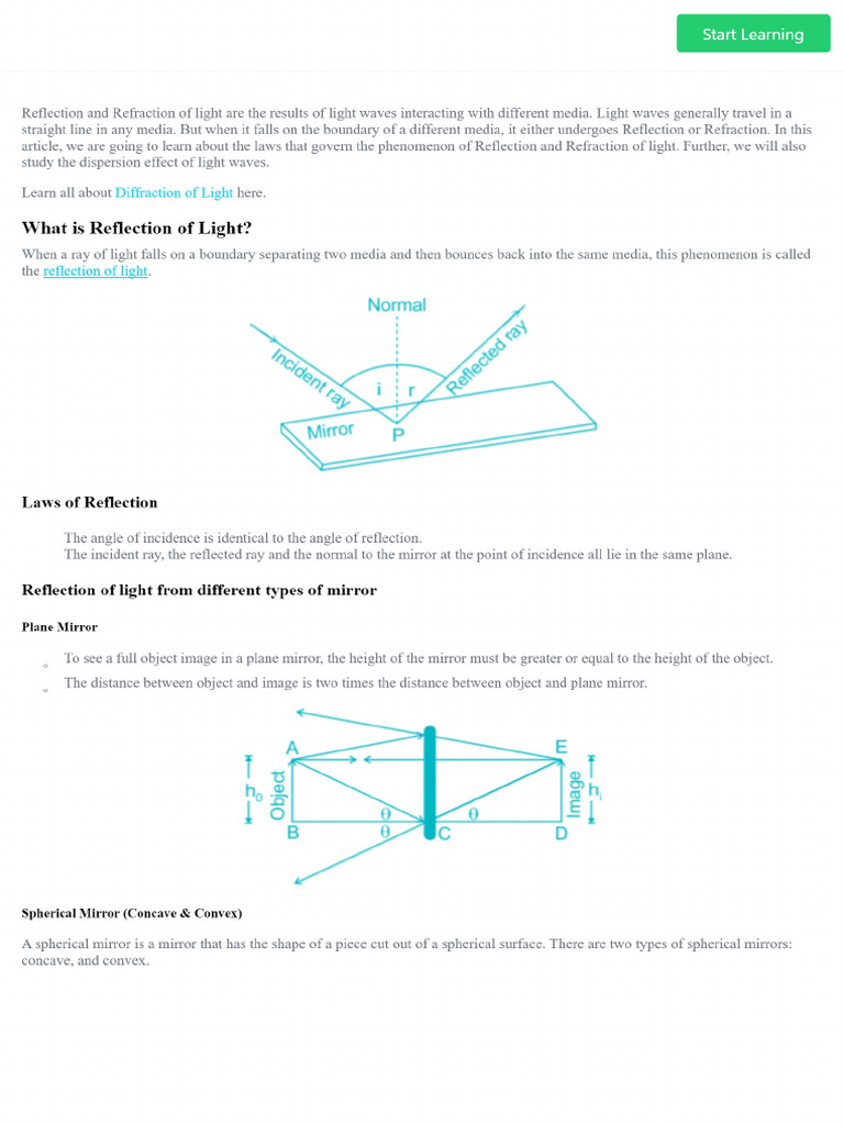 What Is The Difference Between Reflection and Refraction of Light - 1 ...