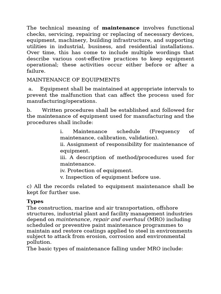 Comprehensive Guide to Equipment Maintenance | PDF | Mechanical ...