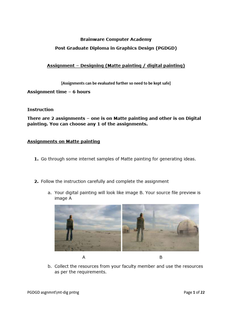 Assignment - Matte or Digital Painting | PDF | Adobe Photoshop | Image ...
