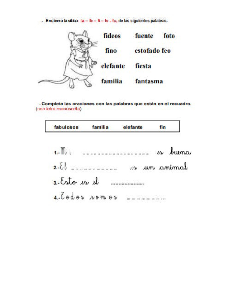 Actividades de escritura y dibujo para niños | PDF